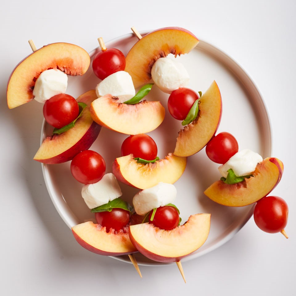 Peach Caprese Skewers - AimToBeWell